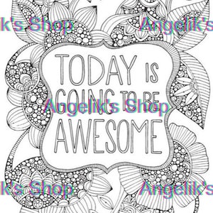 Bundle, Inspirational Quotes, Inspirational Quotes to Color, Coloring ...