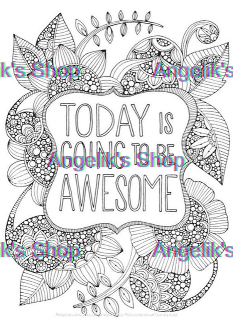 Bundle, Inspirational Quotes, Inspirational Quotes to Color, Coloring ...