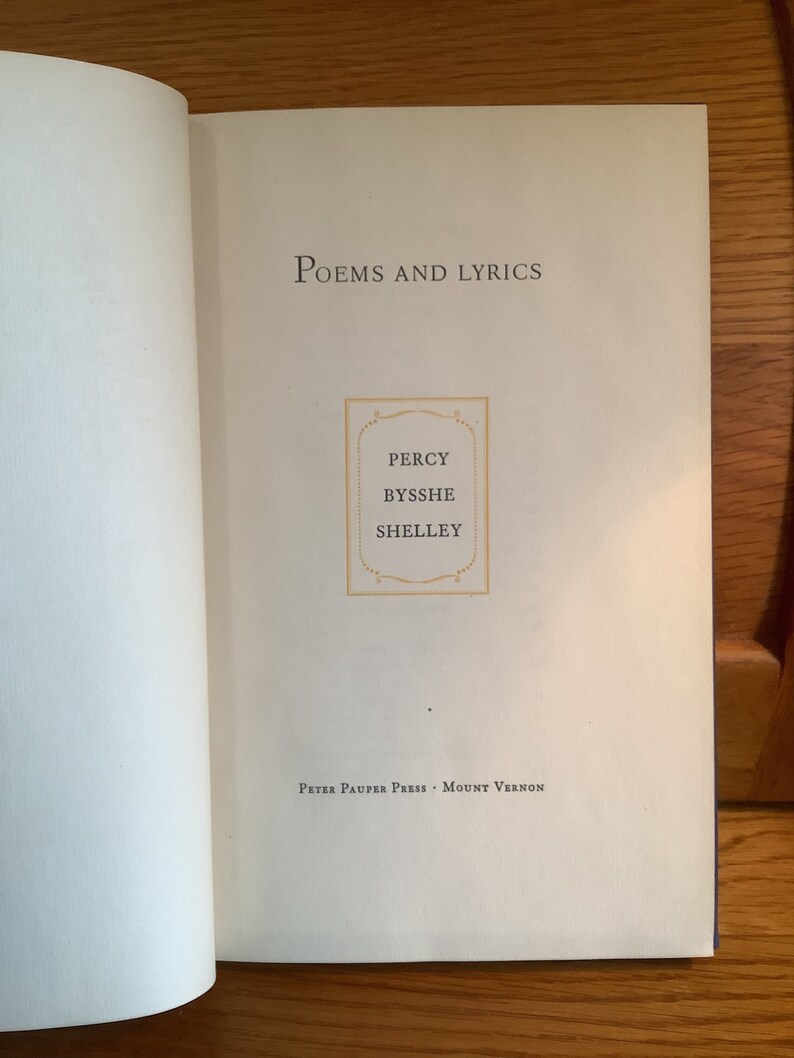 Percy Bysshe Shelley Poems and Lyrics Peter Pauper Press - Etsy
