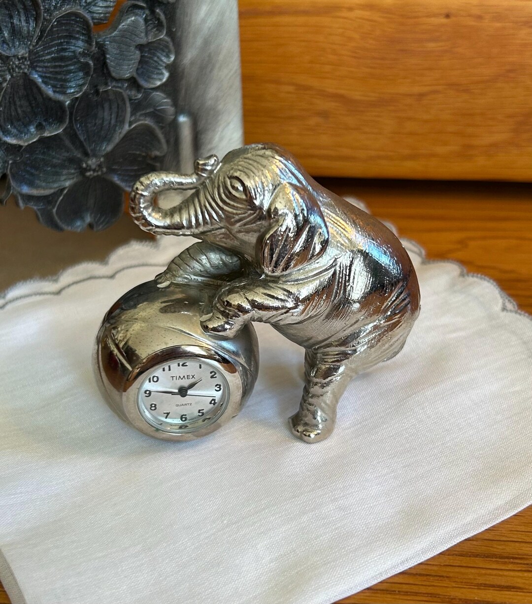 Timex Cast Chrome Circus Elephant Collectible Mini-clock - Etsy