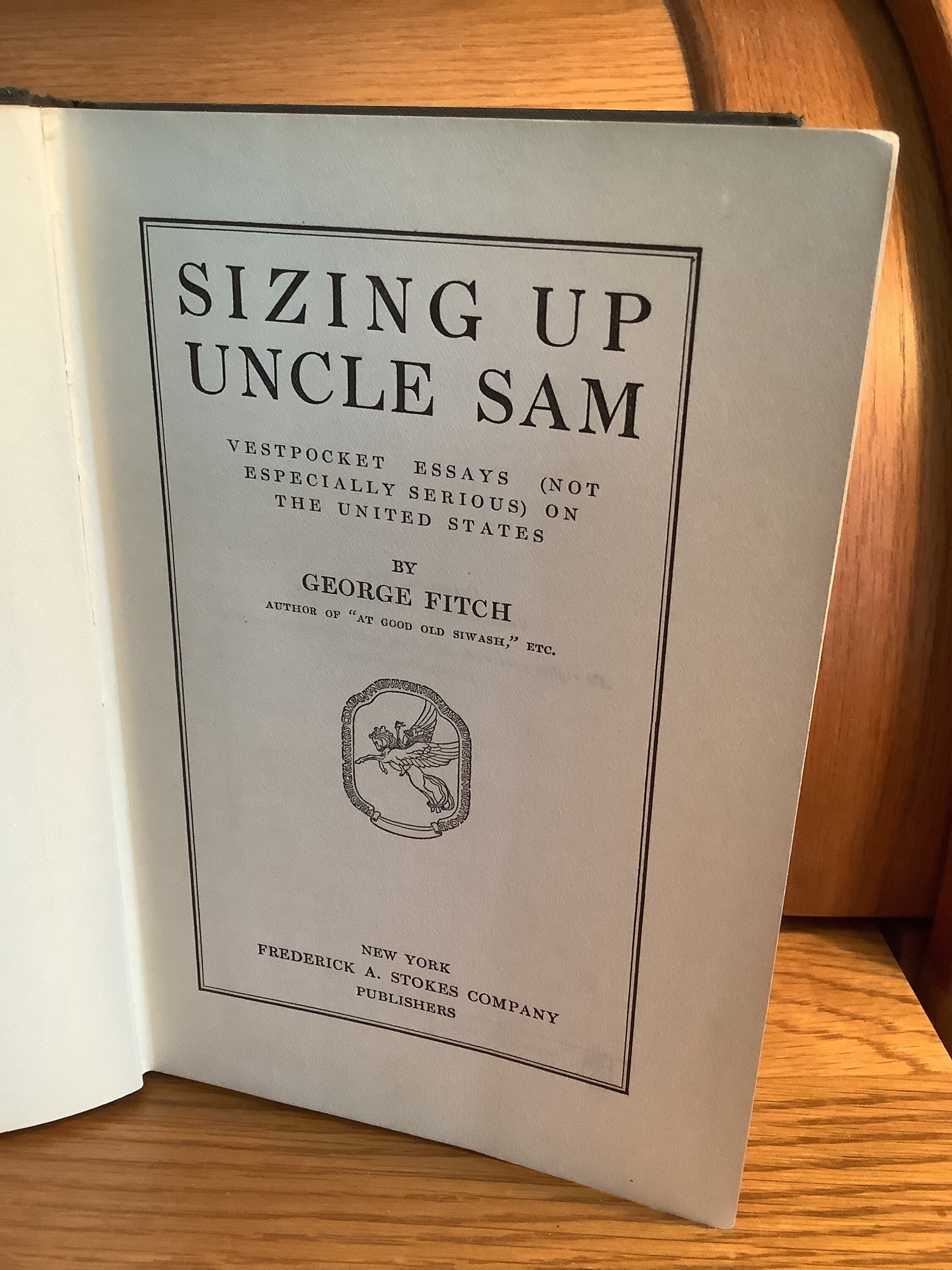 Antique Book Sizing up Uncle Sam by George Fitch Scarce 1914 First ...