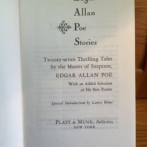 Edgar Allan Poe Stories 1961 Platt and Munk Edition Vintage Hardcover ...