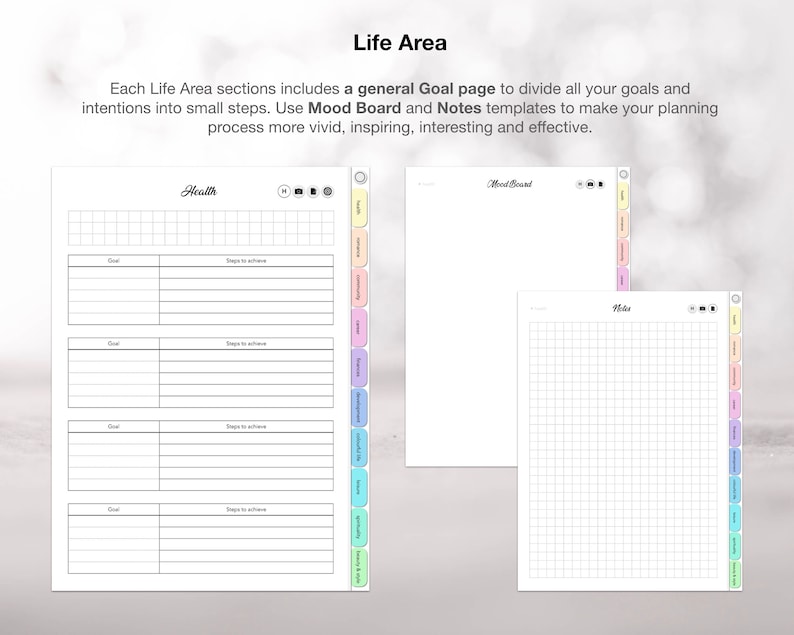 Wheel of Life Digital Planner | Life Balance Template Goal Setting ...