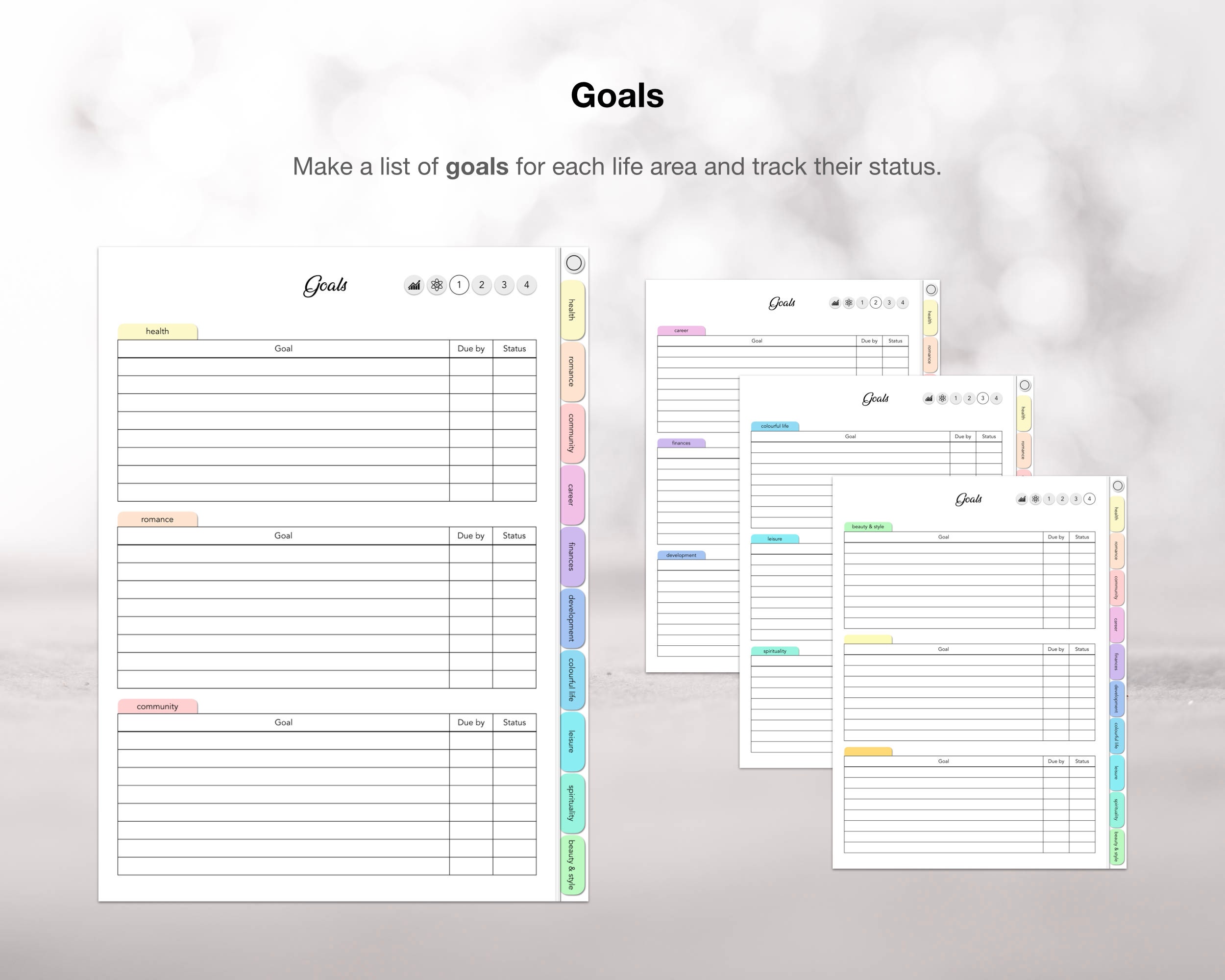 Wheel of Life Digital Planner Life Balance Template Goal - Etsy