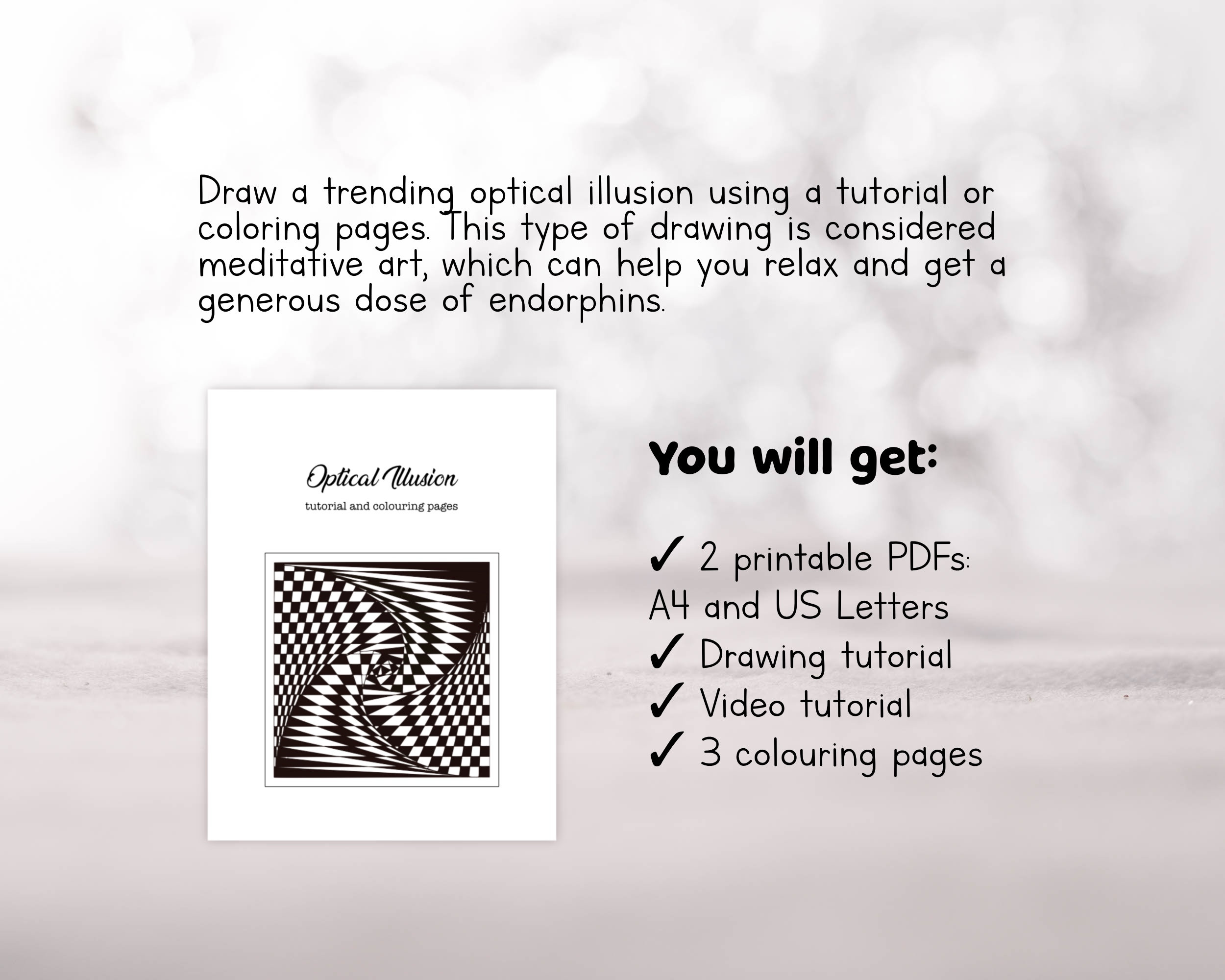 Optical Illusion Drawing Tutorial, Line Art Tutorial, Zentangle Drawing ...