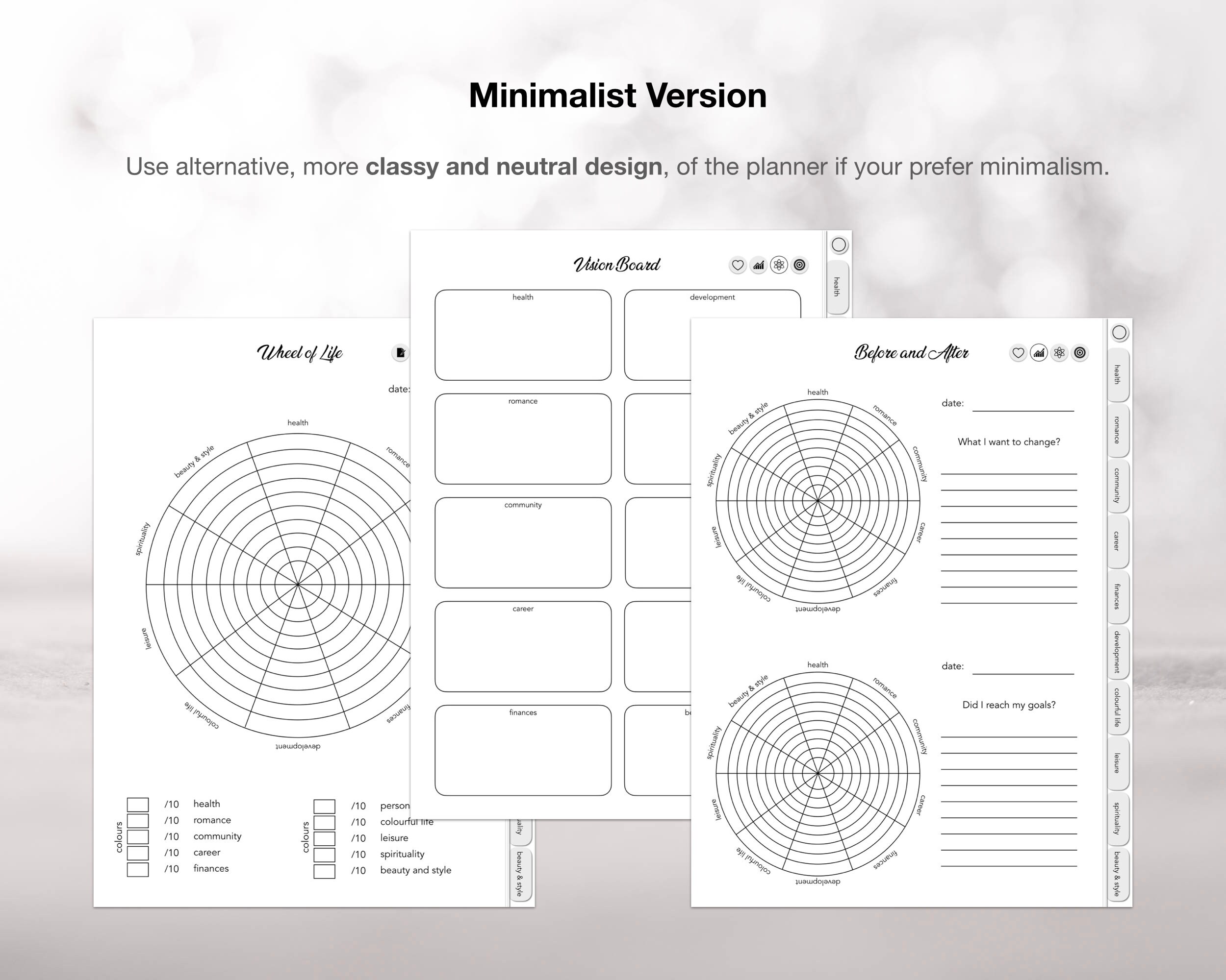 Wheel of Life Digital Planner | Life Balance Template Goal Setting ...