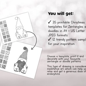 Printable Christmas Zentangle and Doodle Templates, Zentangle Pattern ...