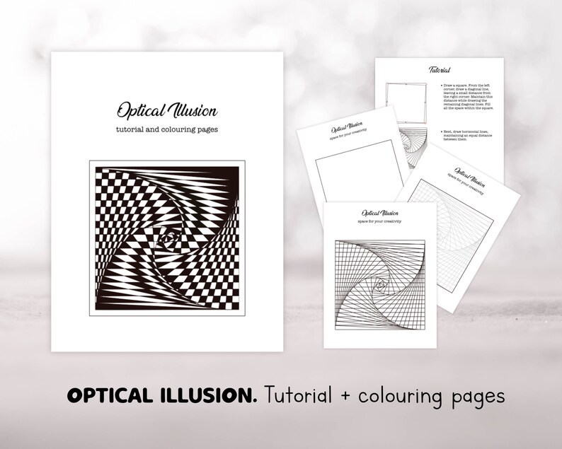 Optical Illusion Drawing Tutorial, Line Art Tutorial, Zentangle Drawing ...