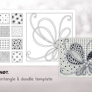 Knot. Zentangle and Doodles Printable Drawing Template, Line Art and ...
