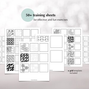 Zentangle Drawing Templates, 56 Training Sheets for Learning 20 ...