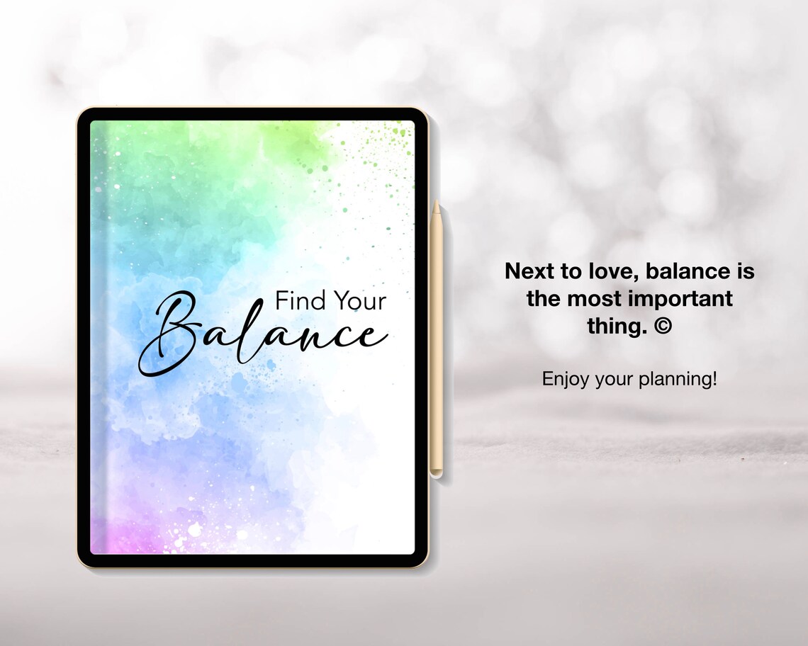 Wheel of Life Digital Planner Life Balance Template Goal - Etsy