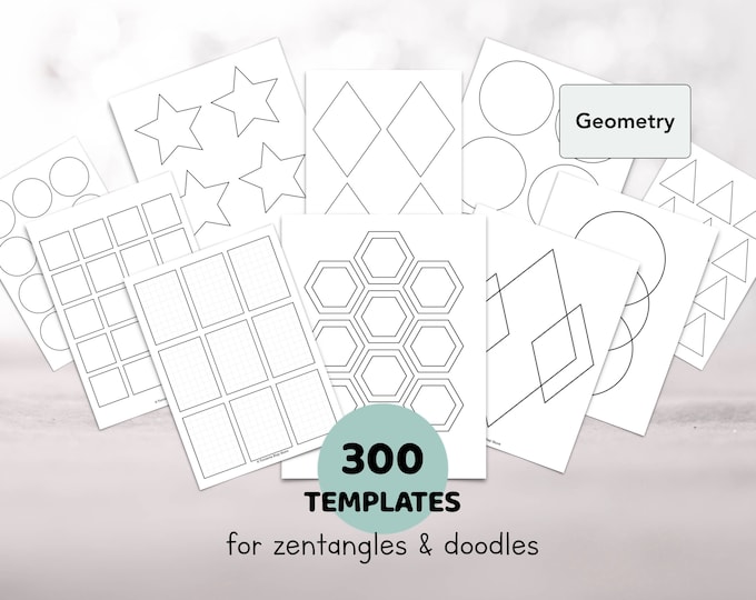 Zentangle Drawing Templates, 56 Training Sheets for Learning 20 ...