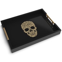 Handmade Glass Skull Tray With Real Silver Leafing in Choice of White ...