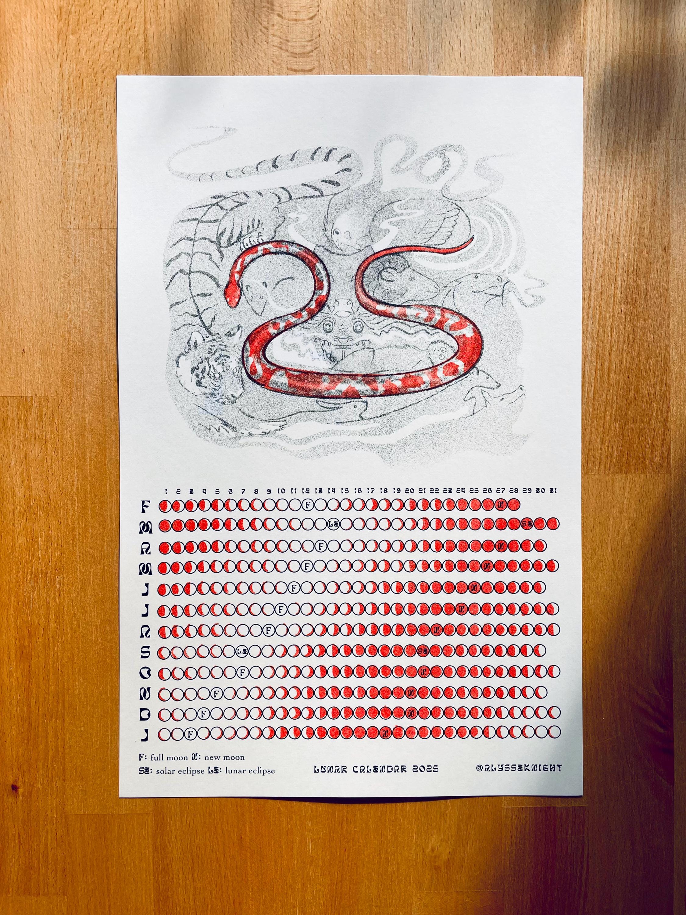 2025 Lunar Calendar/year of the Snake/chinese New Year Calendar - Etsy