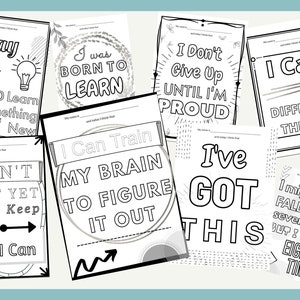 23 Growth Mindset Coloring Pages - Printable, Classroom, Teacher ...