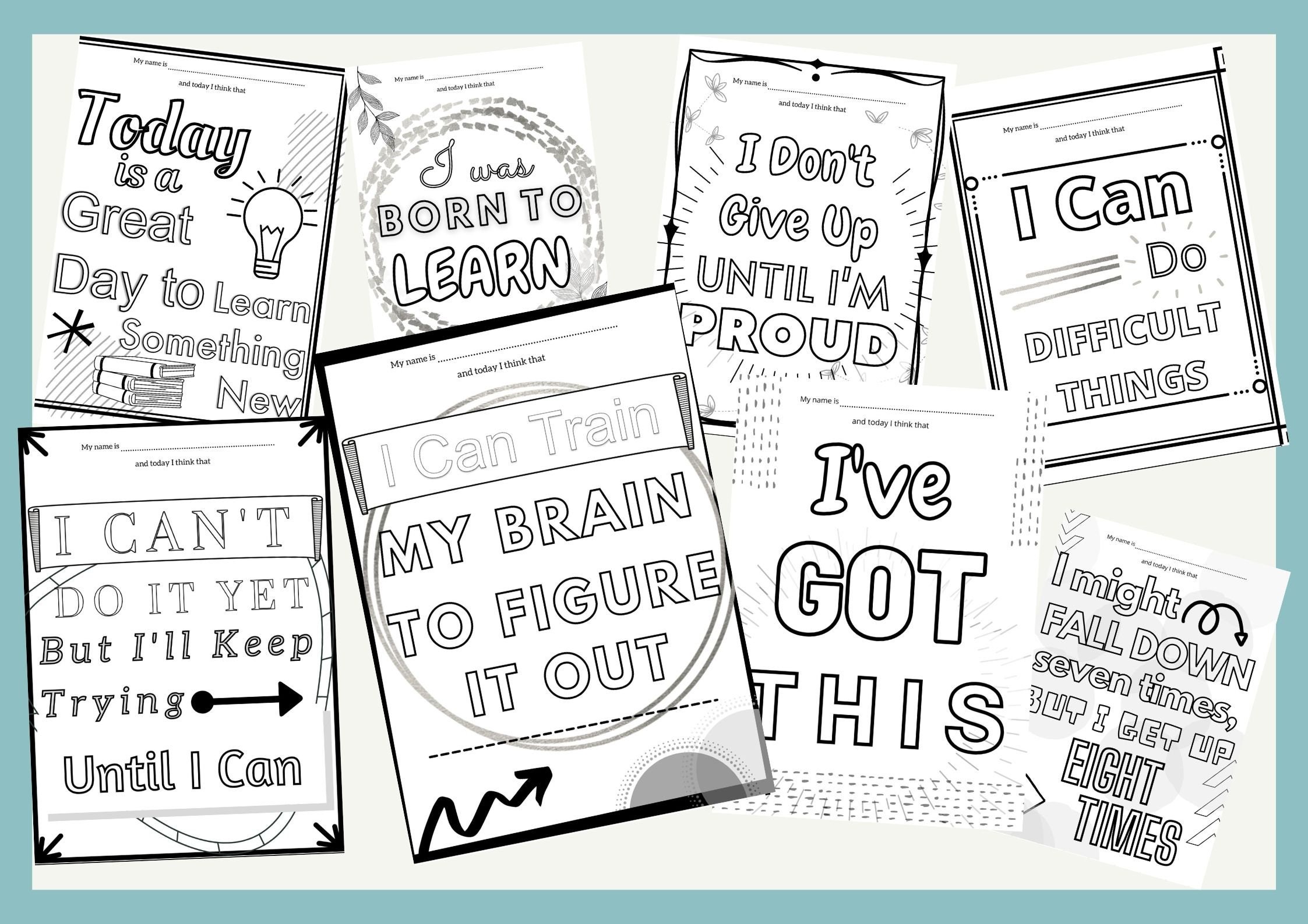 23 Growth Mindset Coloring Pages - Printable, Classroom, Teacher ...