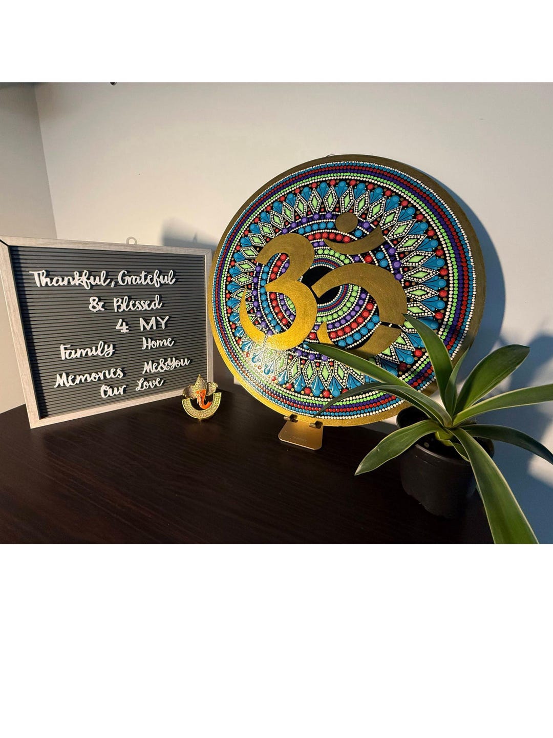 Golden Ohm, Hand Painted Dot Mandala, Spiritual Wall Decor - Etsy