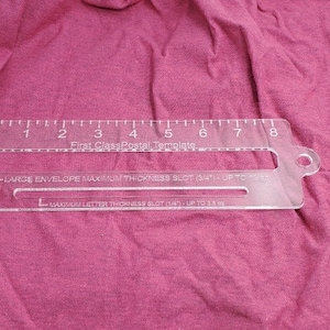 USPS First Class Letter Template & Small Package Thickness Gauge ...