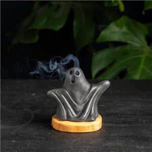 Spooky Halloween Ghost Incense Holder, Ghost in Smoke, Black Ghost ...