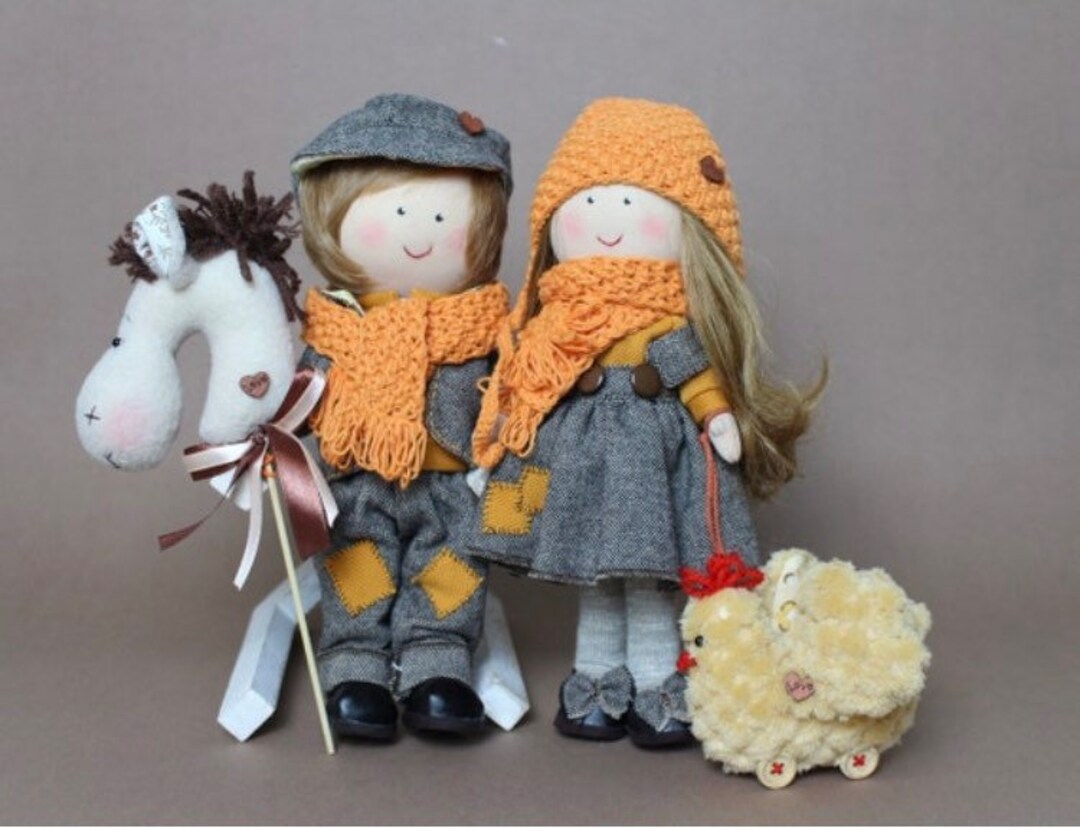 Tilda Girl/tilda Boy/doll/plush Chicken/toy Horse/textile - Etsy
