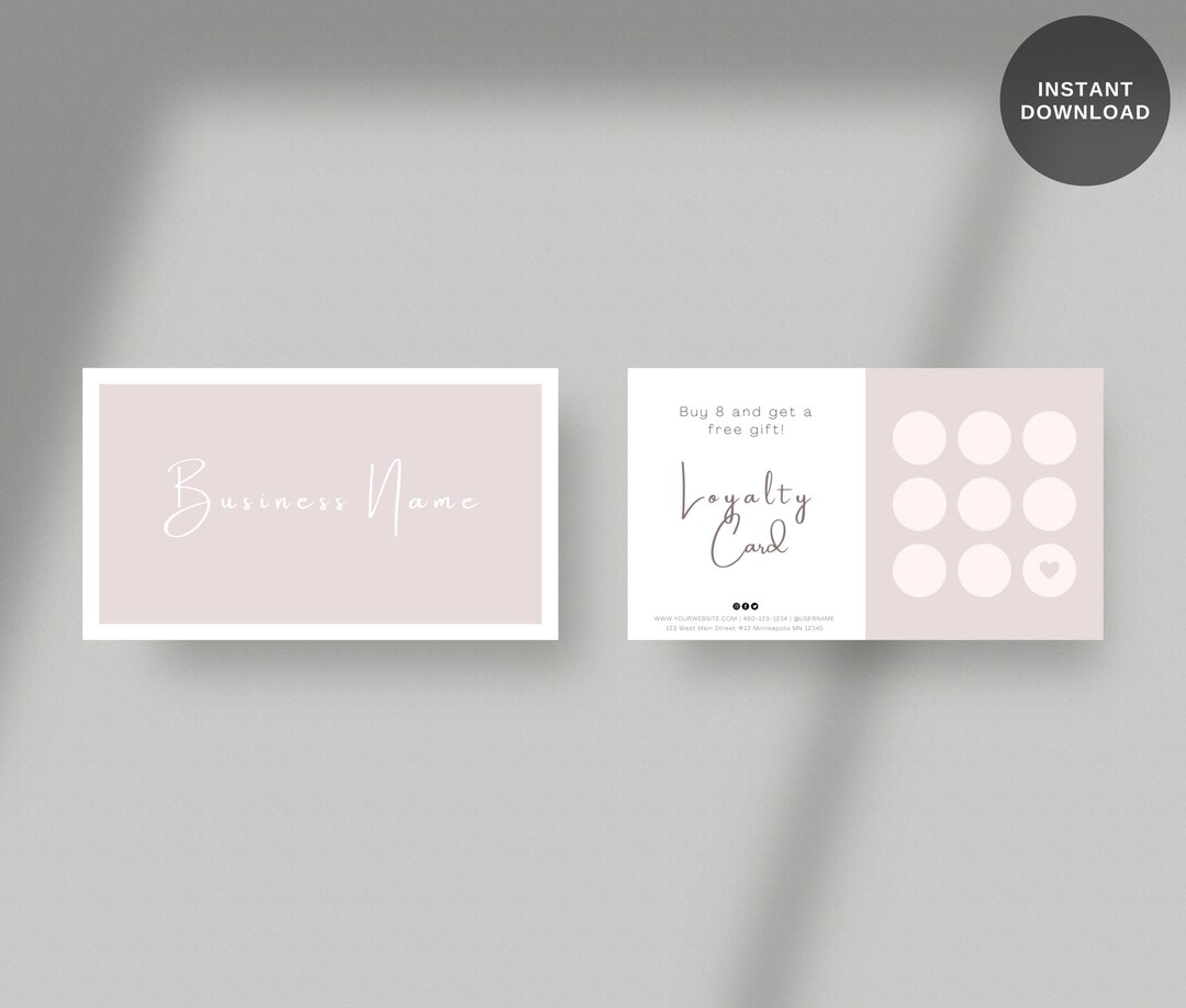 Loyalty Card Template Modern Customer Loyalty Cards Rewards - Etsy