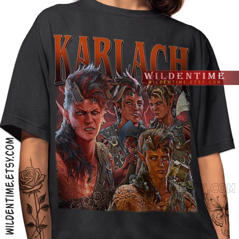 Karlach Baldurs Gate 3 Vintage T-shirt, Karlach Bulders Shirt, Karlach ...