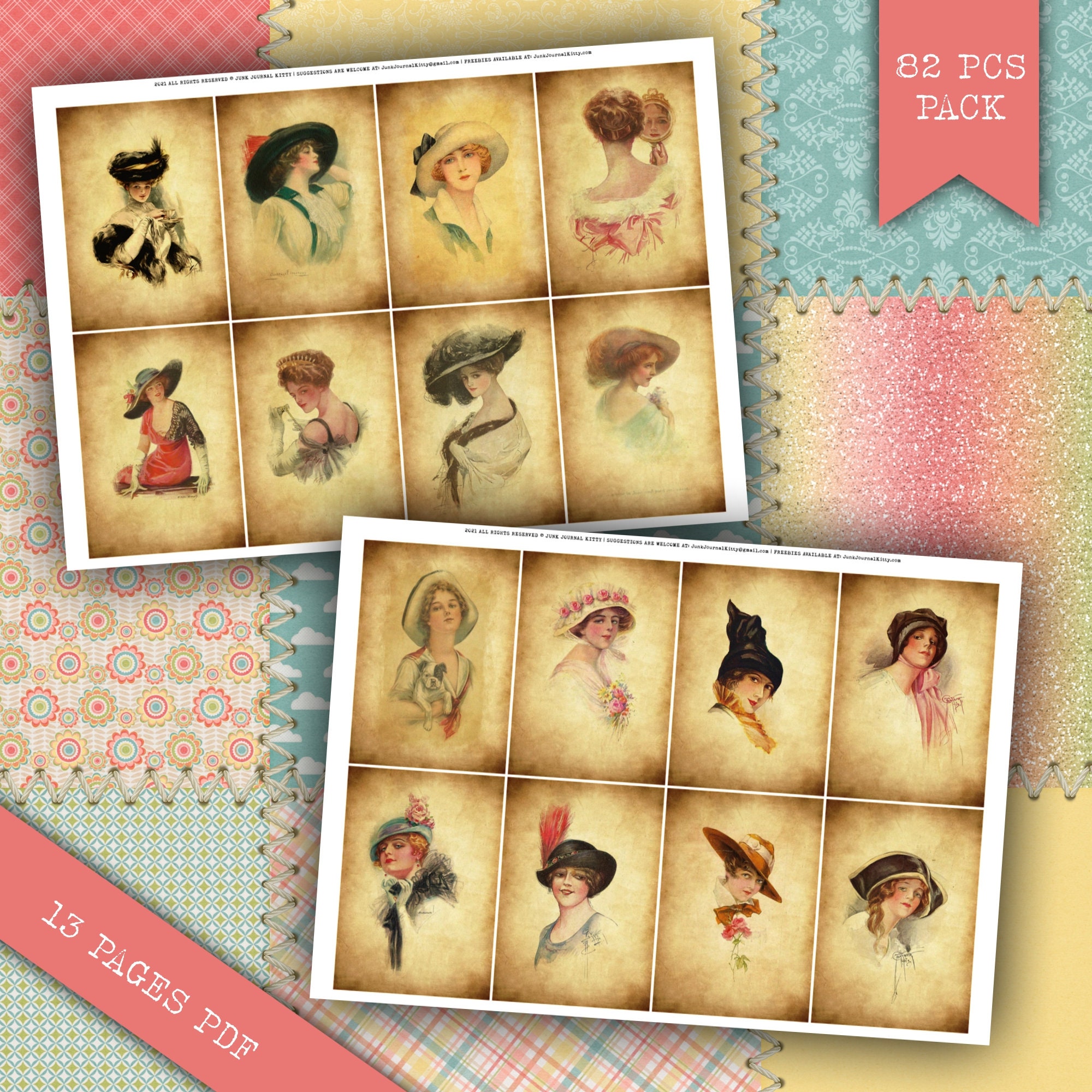VINTAGE VICTORIAN Ephemera Pack, Junk Journal, Ephemera Pack, Printable ...