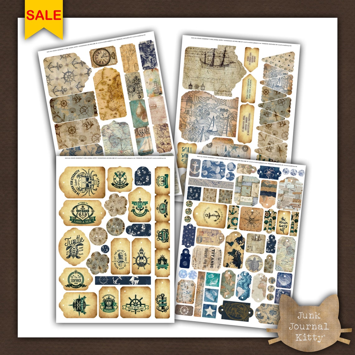 Junk Journal Kit Ephemera Pack Printable Junk Journal Kit | Etsy