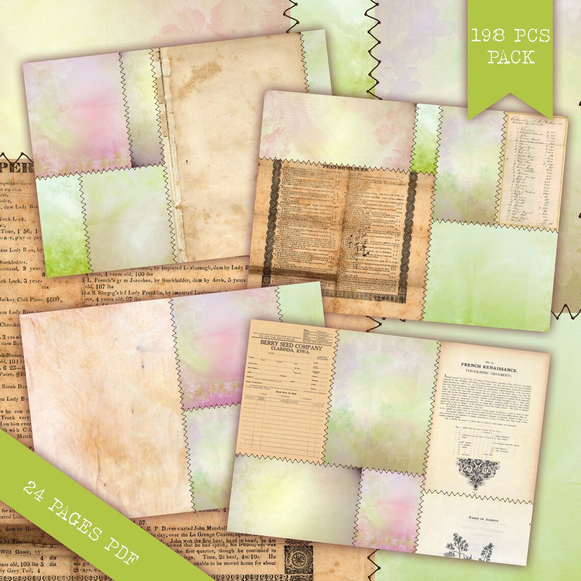 Junk Journal, Ephemera Pack, Printable Junk Journal Kit, Fussy Cut ...