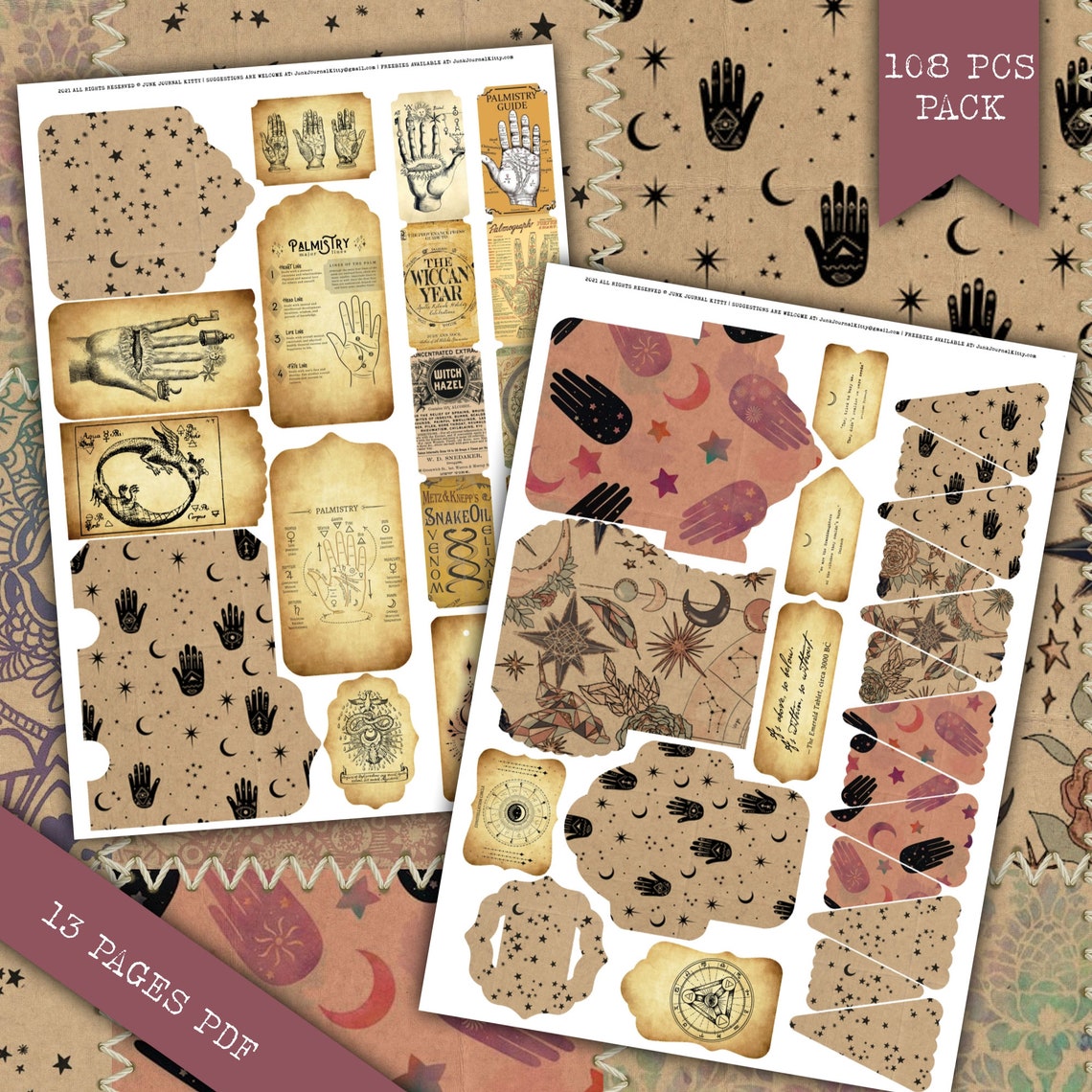Junk Journal Ephemera Pack Printable Junk Journal Kit Fussy - Etsy