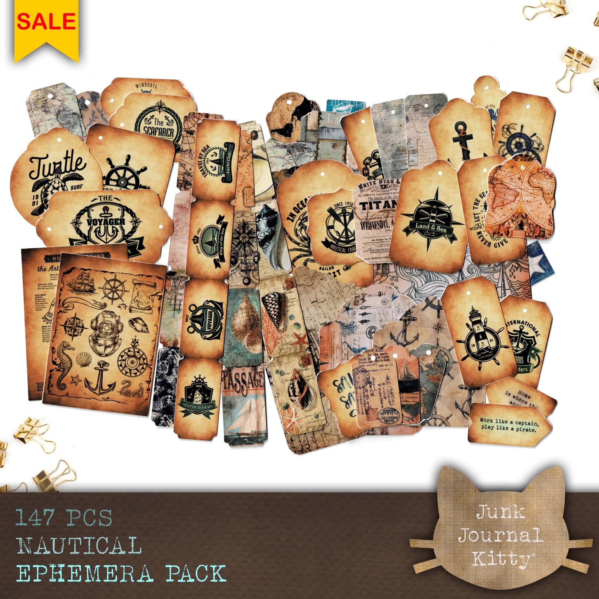 Junk Journal Kit Ephemera Pack Printable Junk Journal Kit | Etsy