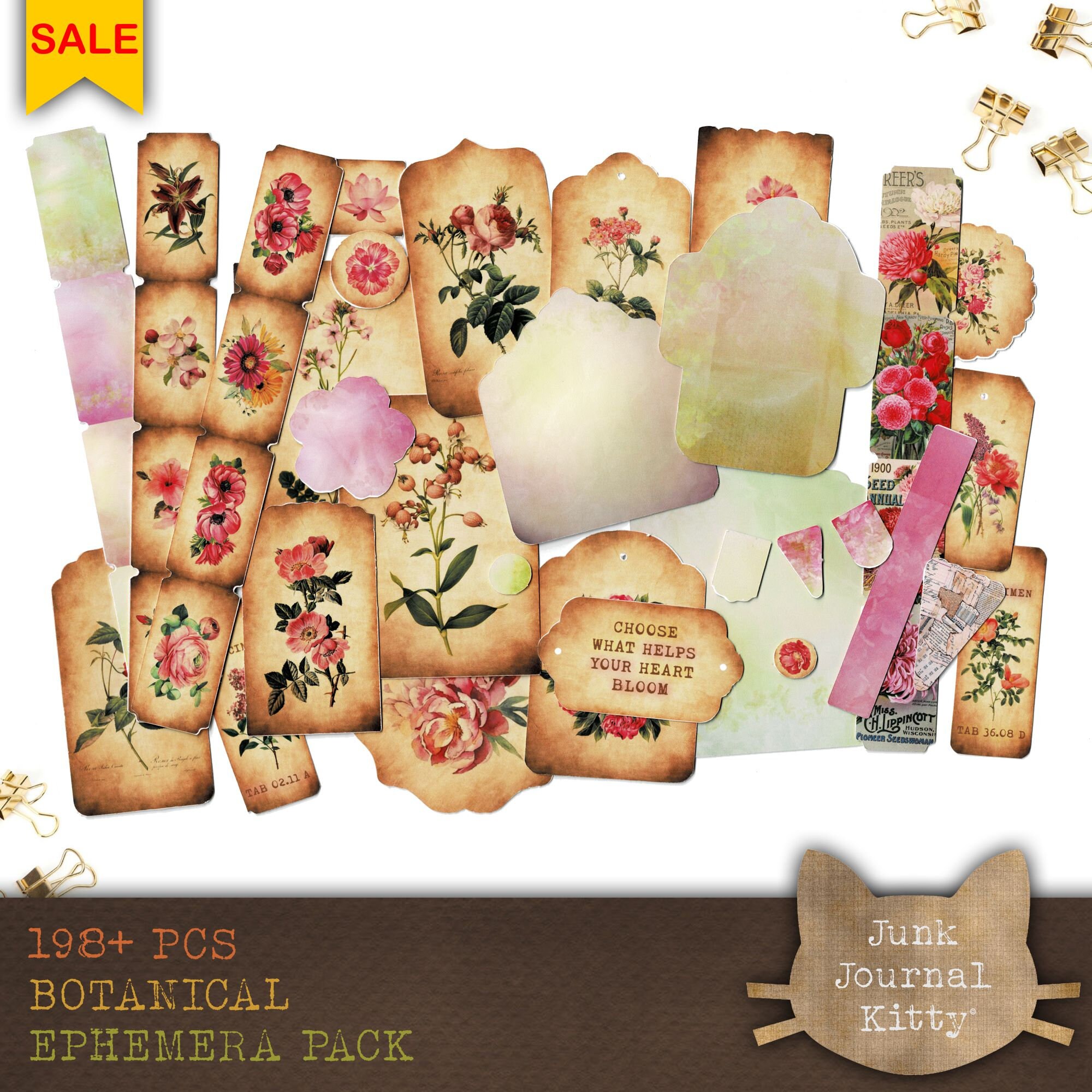 Junk Journal Ephemera Pack Printable Junk Journal Kit Fussy - Etsy
