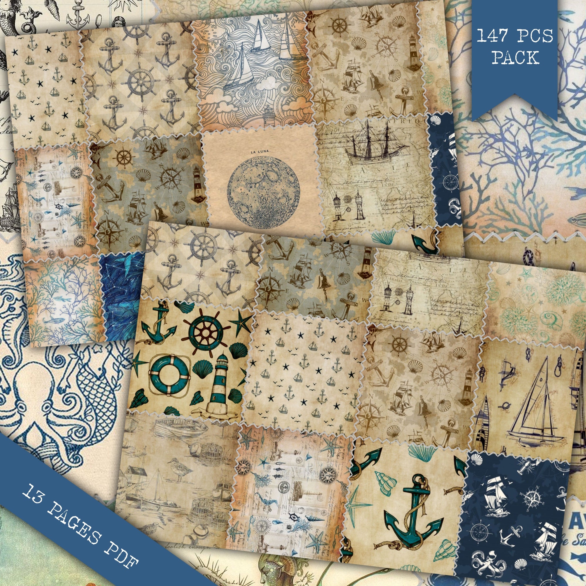 Junk Journal Kit Ephemera Pack Printable Junk Journal Kit - Etsy