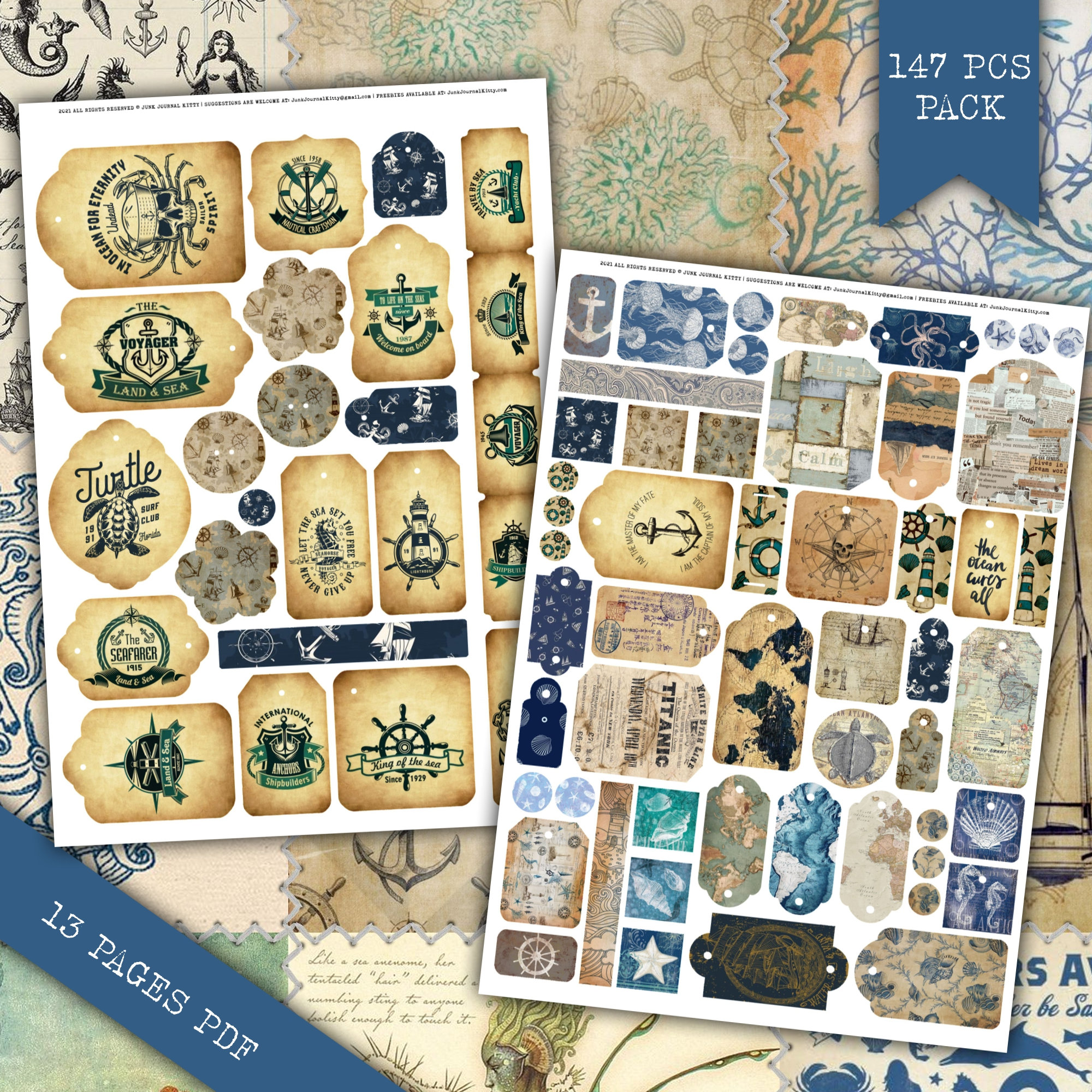 Junk Journal Kit Ephemera Pack Printable Junk Journal Kit - Etsy