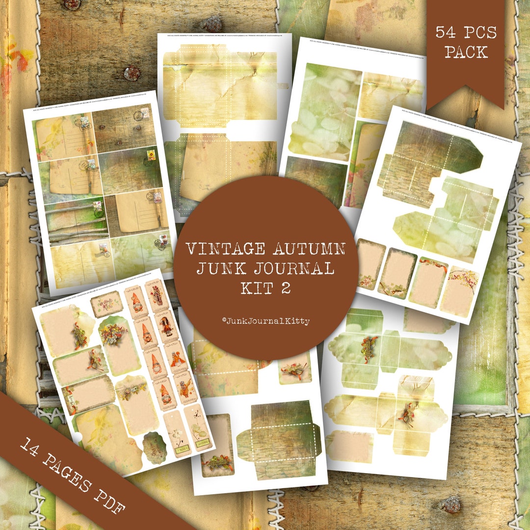AUTUMN JOURNAL KIT, Junk Journal, Ephemera Pack, Printable Junk Journal ...