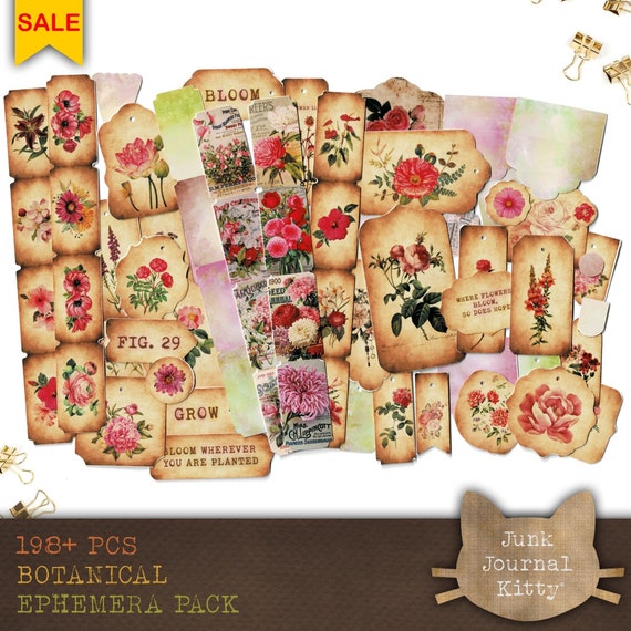 Junk Journal Ephemera Pack Printable Junk Journal Kit Fussy - Etsy