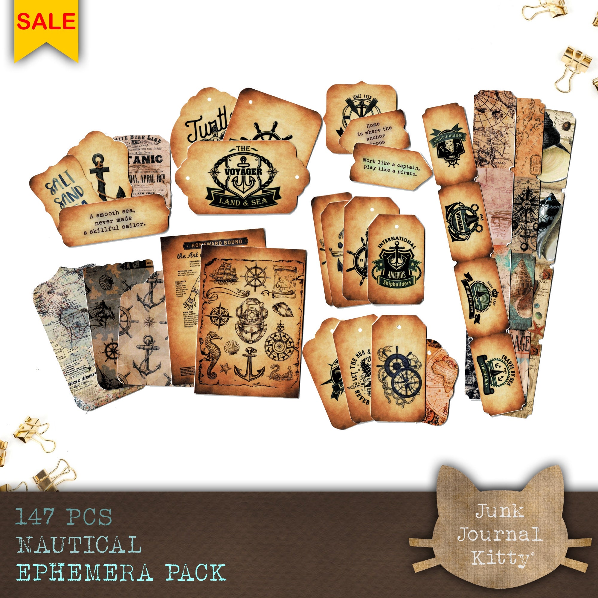 Junk Journal Kit Ephemera Pack Printable Junk Journal Kit | Etsy