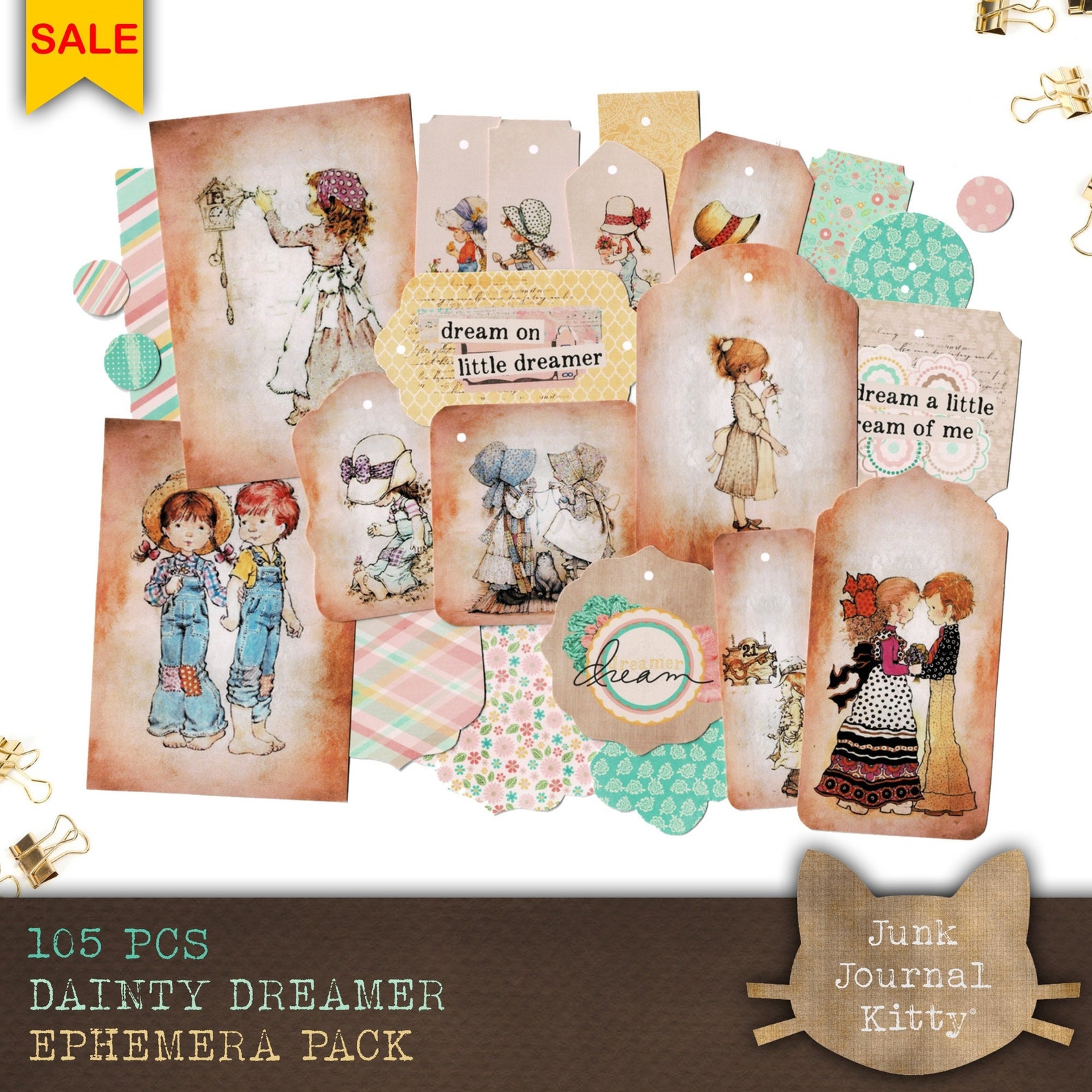 Junk Journal Ephemera Pack Printable Junk Journal Kit Fussy - Etsy