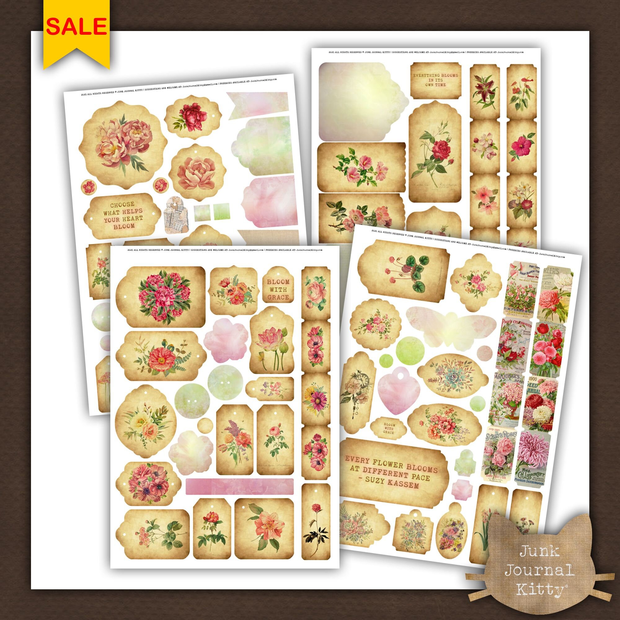 Junk Journal Ephemera Pack Printable Junk Journal Kit Fussy - Etsy