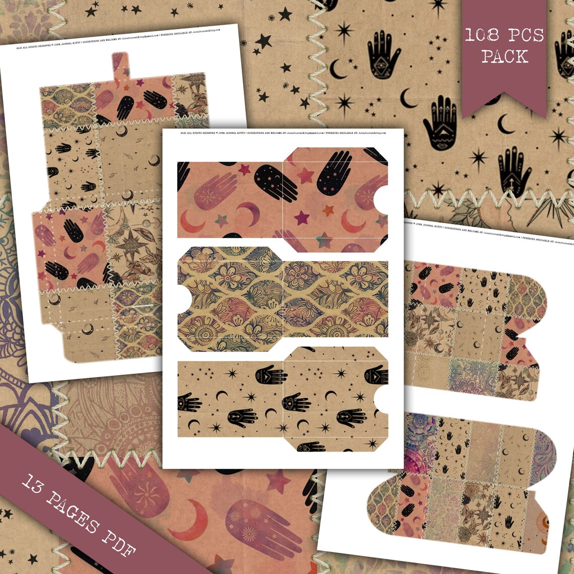 Junk Journal Ephemera Pack Printable Junk Journal Kit Fussy - Etsy