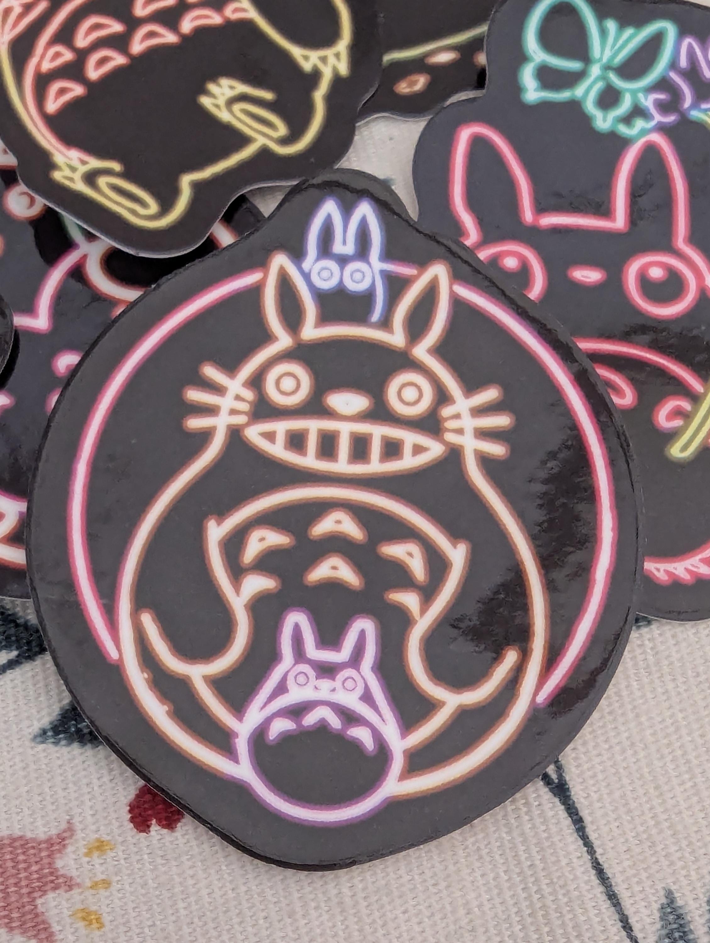 Neon Totoro Stickers, Japanese Animation Stickers, Cute Totoro Stickers ...