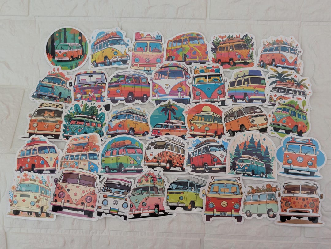 Campervan Stickers/cartoon Bus Vehicles Stickers/funny Stickers/decals ...