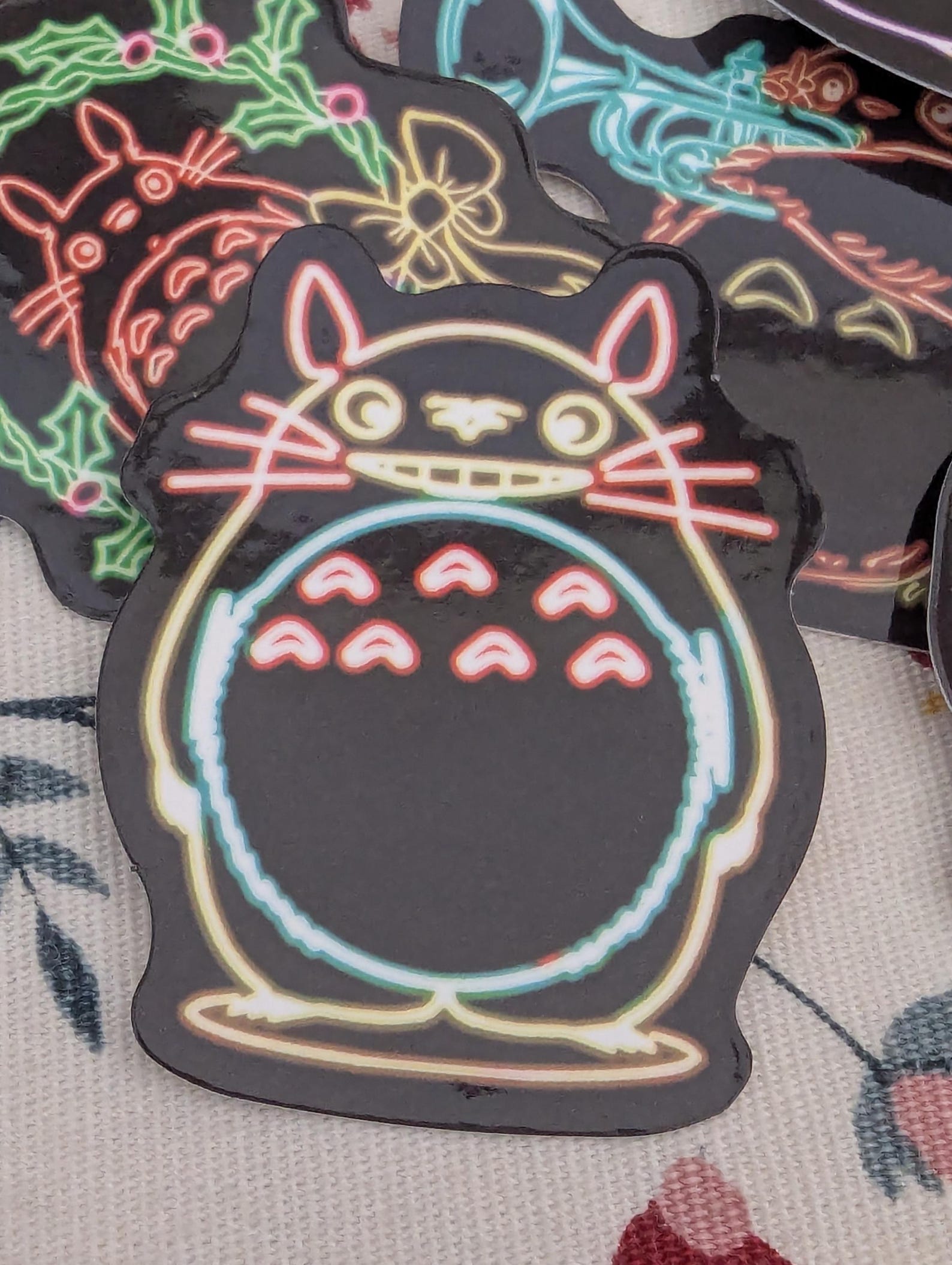 Neon Totoro Stickers, Japanese Animation Stickers, Cute Totoro Stickers ...