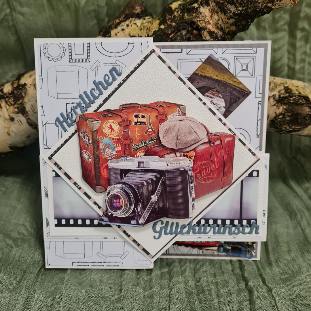 Handmade Birthday Card "around the World" - Traveling - Etsy