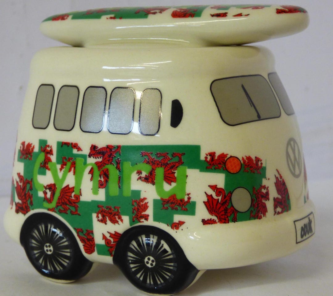 Ceramic VW Camper Spitt Screen & Surf Board Cymru Size 905mm - Etsy