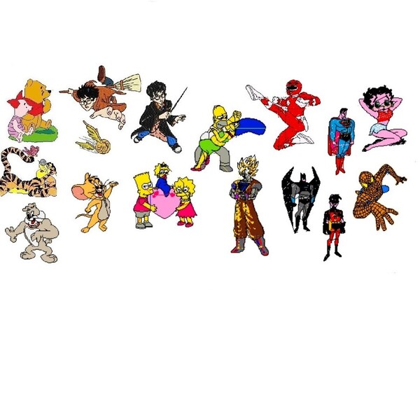 Cartoon Characters Embroidery File - Etsy