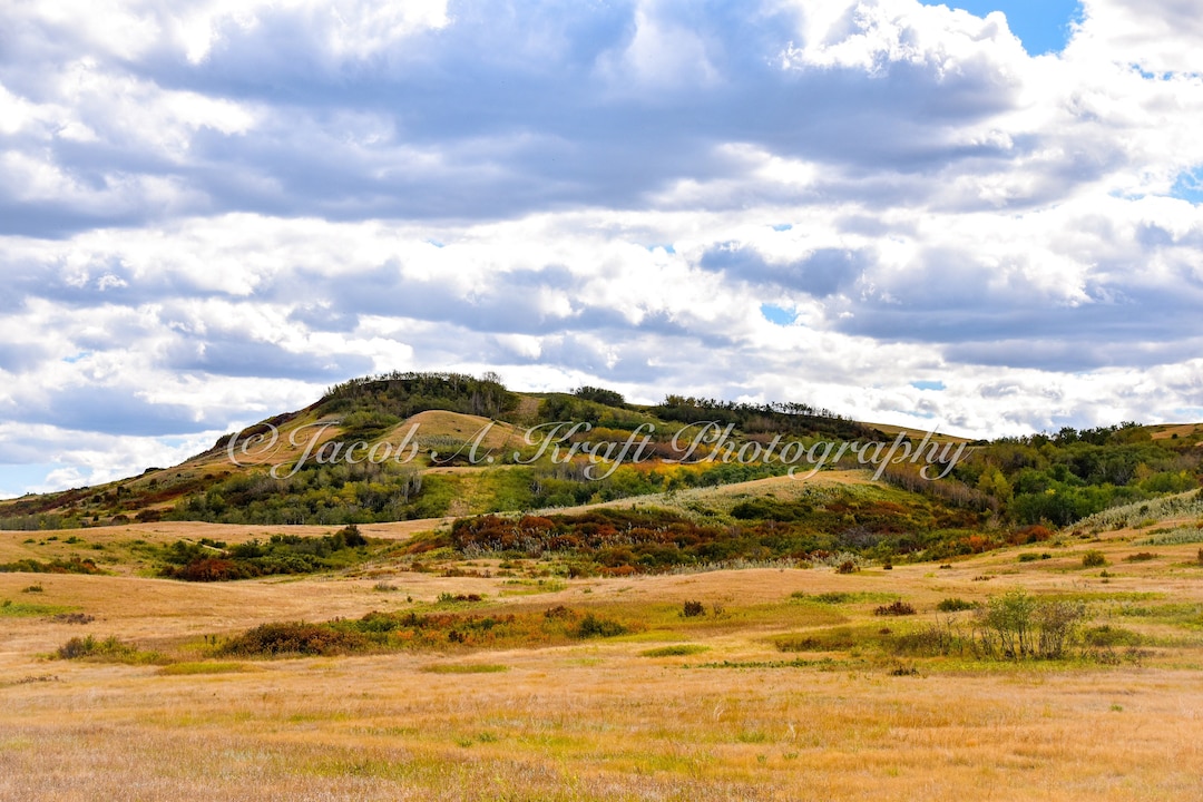 Country Views Alberta's Neutral Hills in Early Fall. Digital Photograph ...