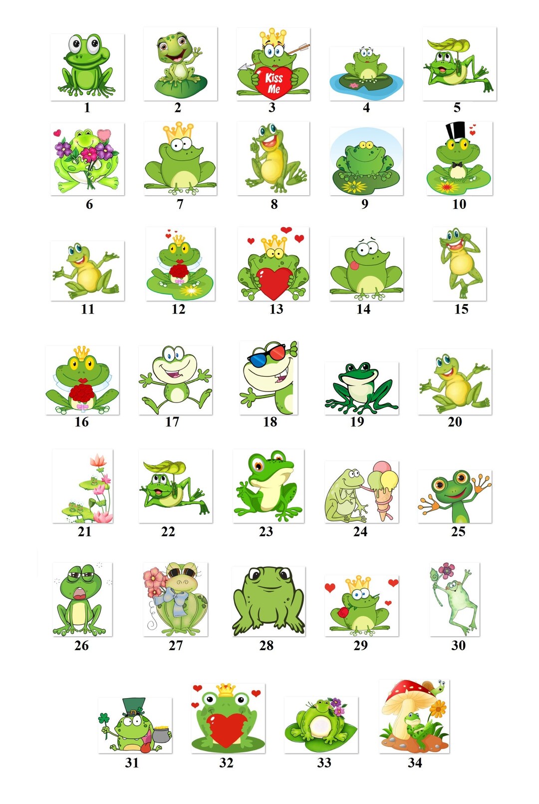 80 Small Personalized Return Address Labels Cute Cartoon Frogs (re 157 ...