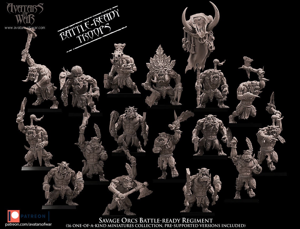 Savage Orcs Battle Ready Regiment by Avatars of War - Etsy