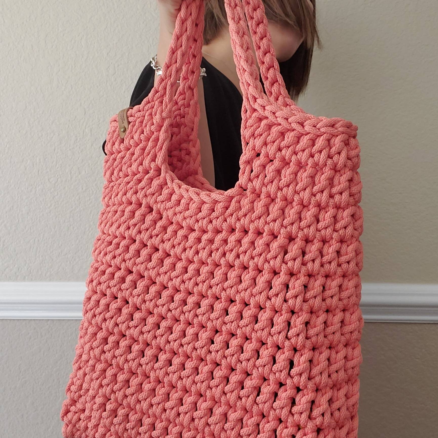 Handmade Tote Bag Blushpink/ Peach Pink Color Market Bag/tote Bag/net ...